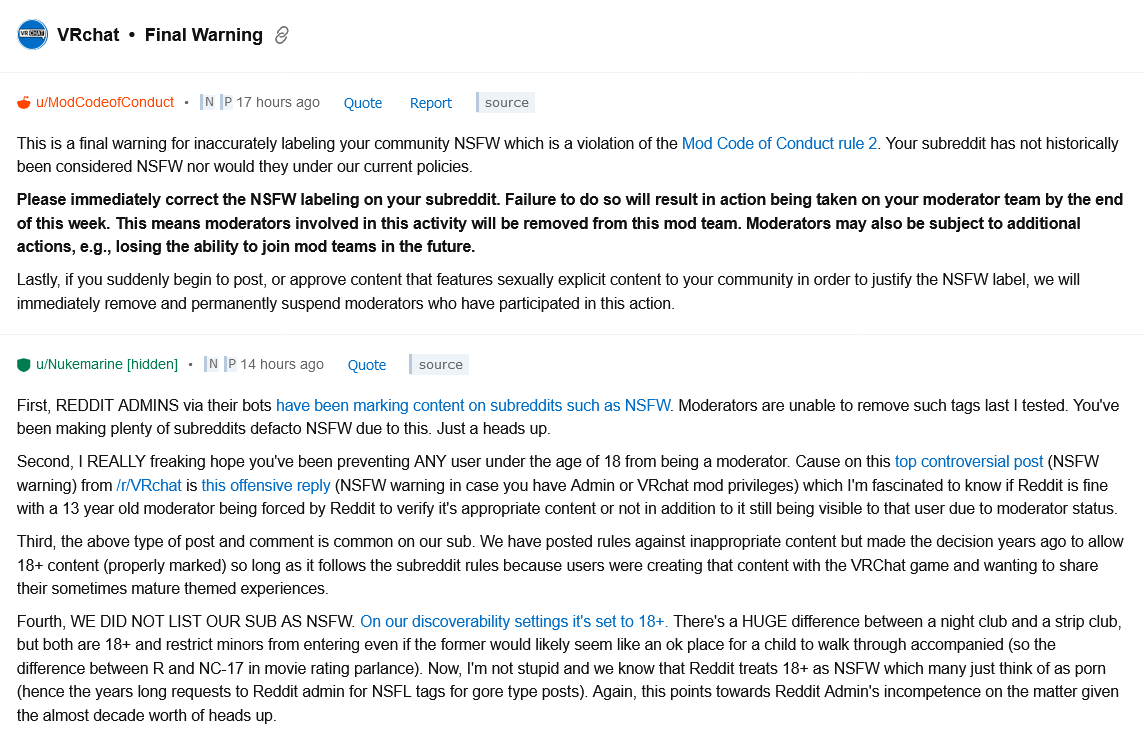 The Last Moderator of VRChat's Subreddit Speaks Out
